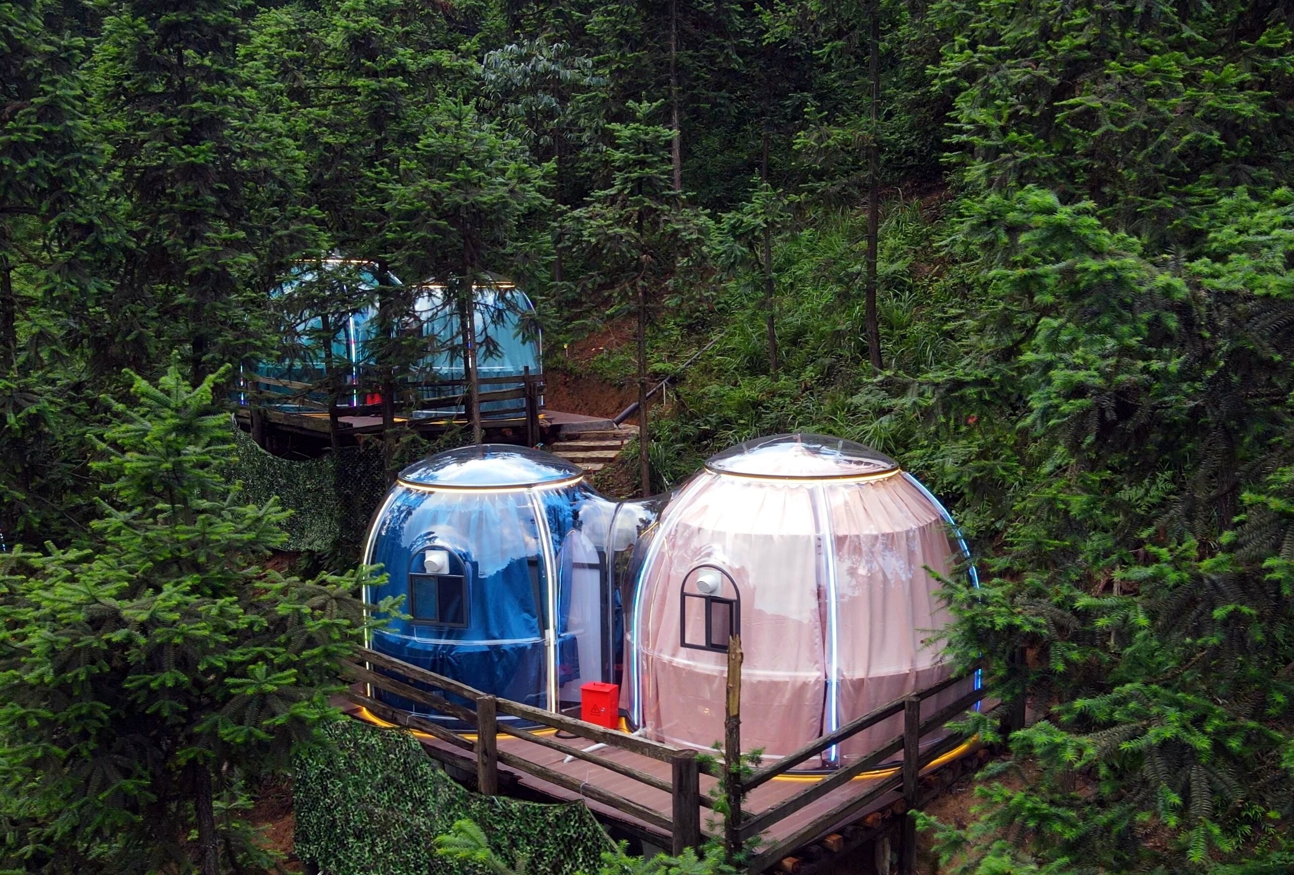 New Design Polycarbonate Dome Tent Modular Prefab PC Double Bubble Dome ...